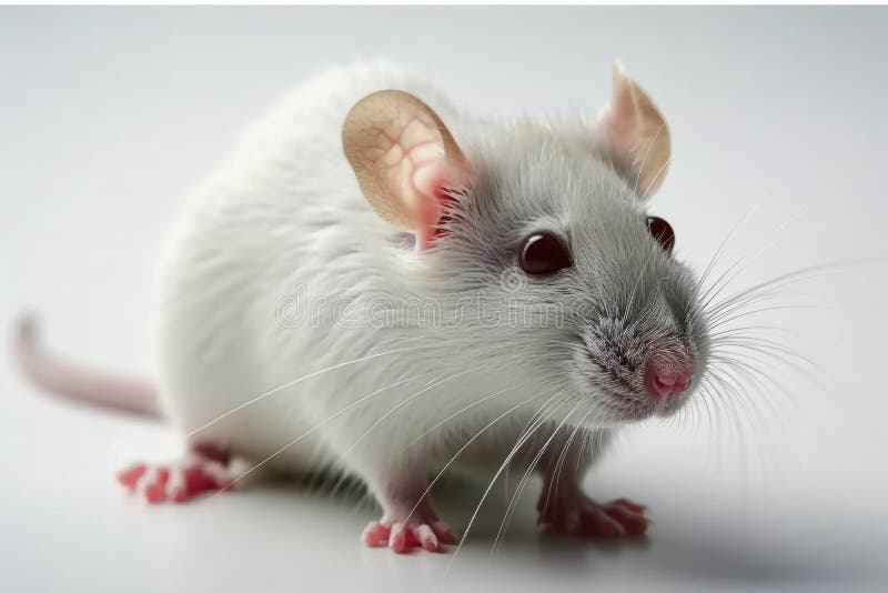 A White Rat with Pink Feet and Ears, Laboratory Animal, Testing Model ...