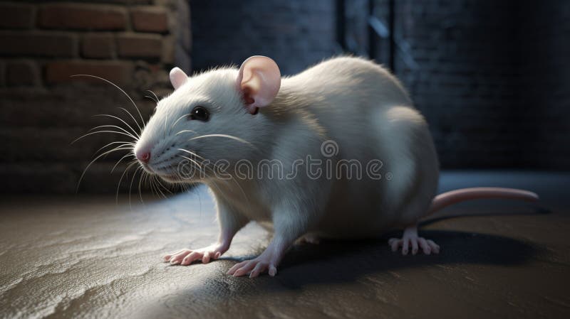 White Rat Under Experimental Conditions Stock Illustration ...