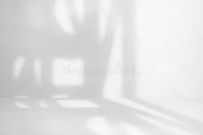 White Raw Concrete Room with Light Beam and Shadow. Stock Image - Image ...