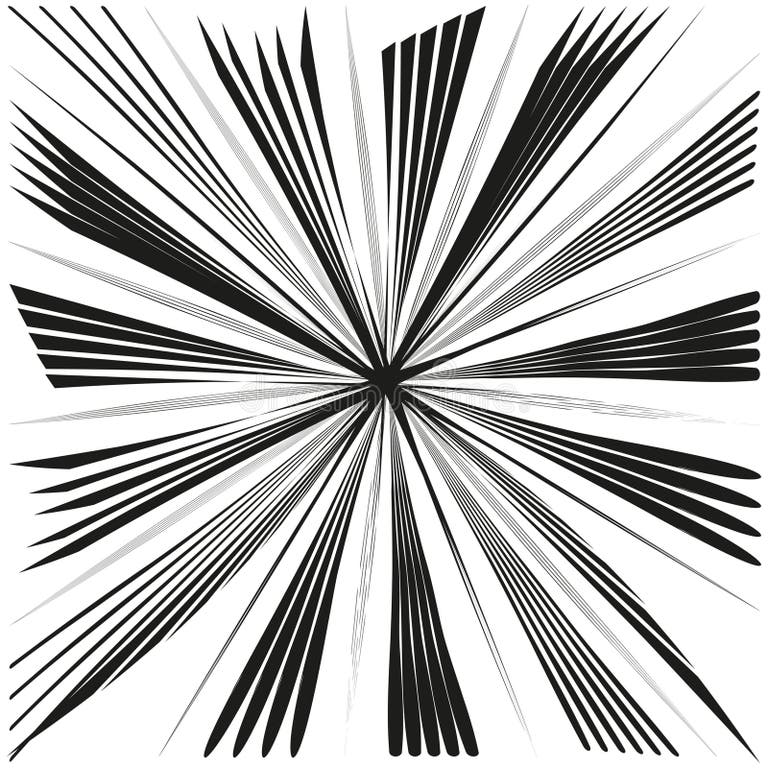 White Ray Pattern. Exploding Radial Lines. Abstract Graphic Element ...