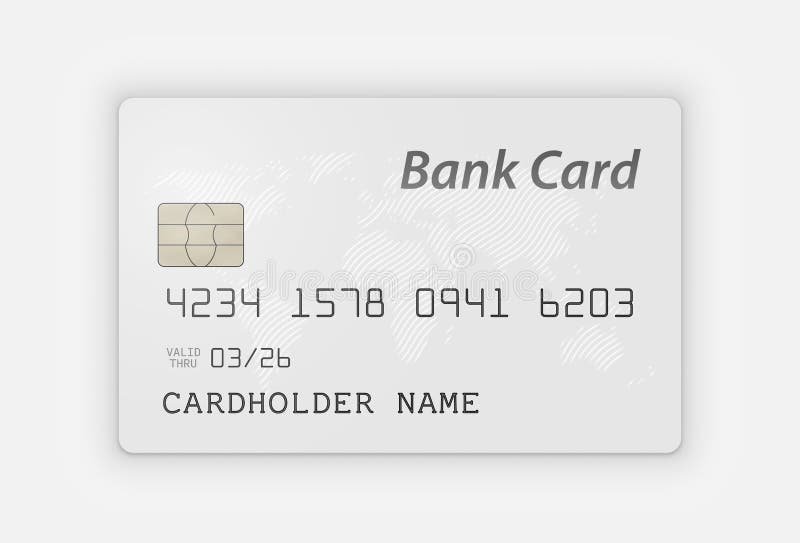 White Realistic Bank Card on White Background Stock Vector ...