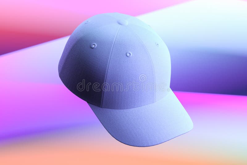 White Realistic Blank Cap on Multicolored Gradient Background ...