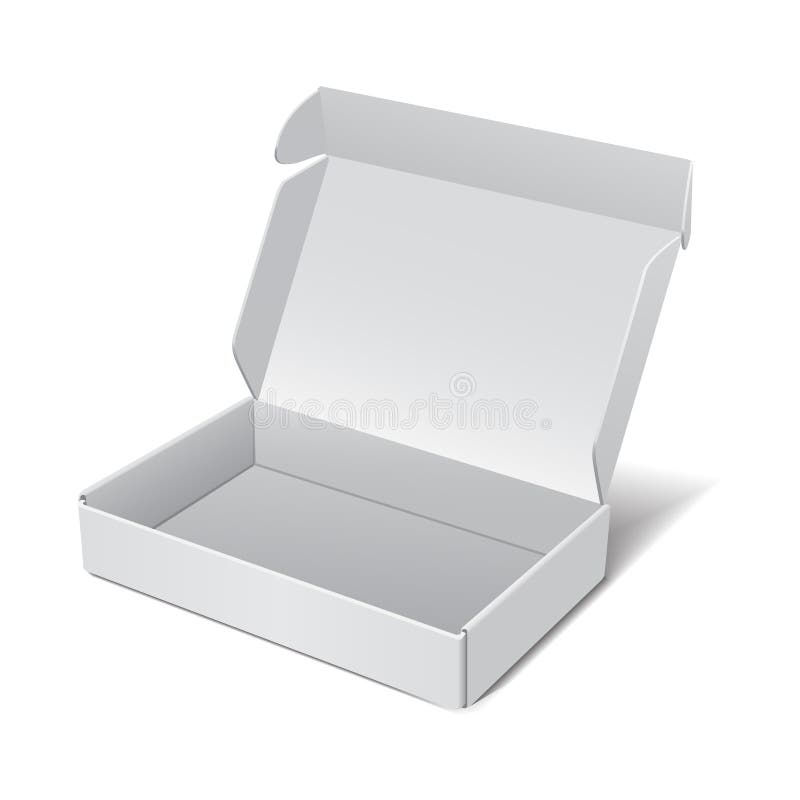 White Realistic Cardboard Box. Vector Package for Software, Electronic ...