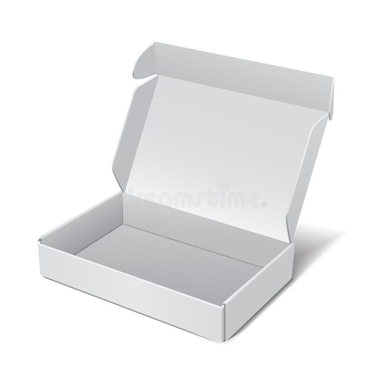 White Realistic Cardboard Box. Vector Package for Software, Electronic ...