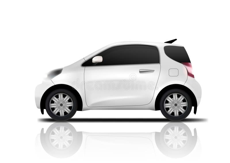White Realistic Midget Mini Car Stock Illustration - Illustration of ...