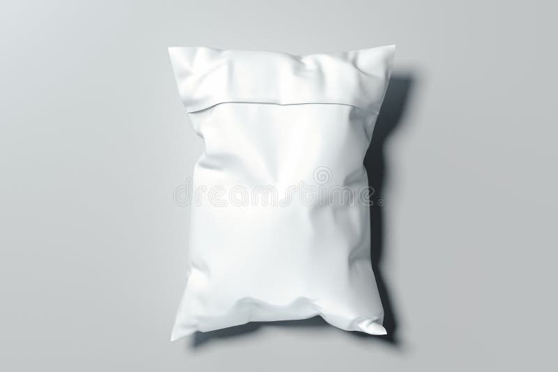 White Realistic Packet on White Background. 3d Rendering Stock ...