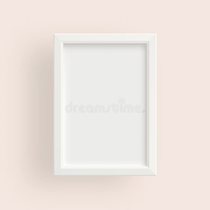 White Realistic Rectangular Blank Frame on a Light Background. Blank ...