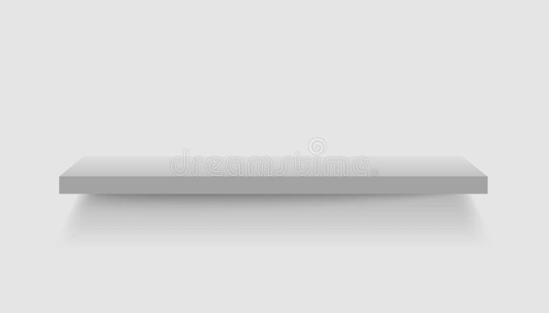 White Realistic Shelf. Empty 3D Bookshelf. Front View Stock ...