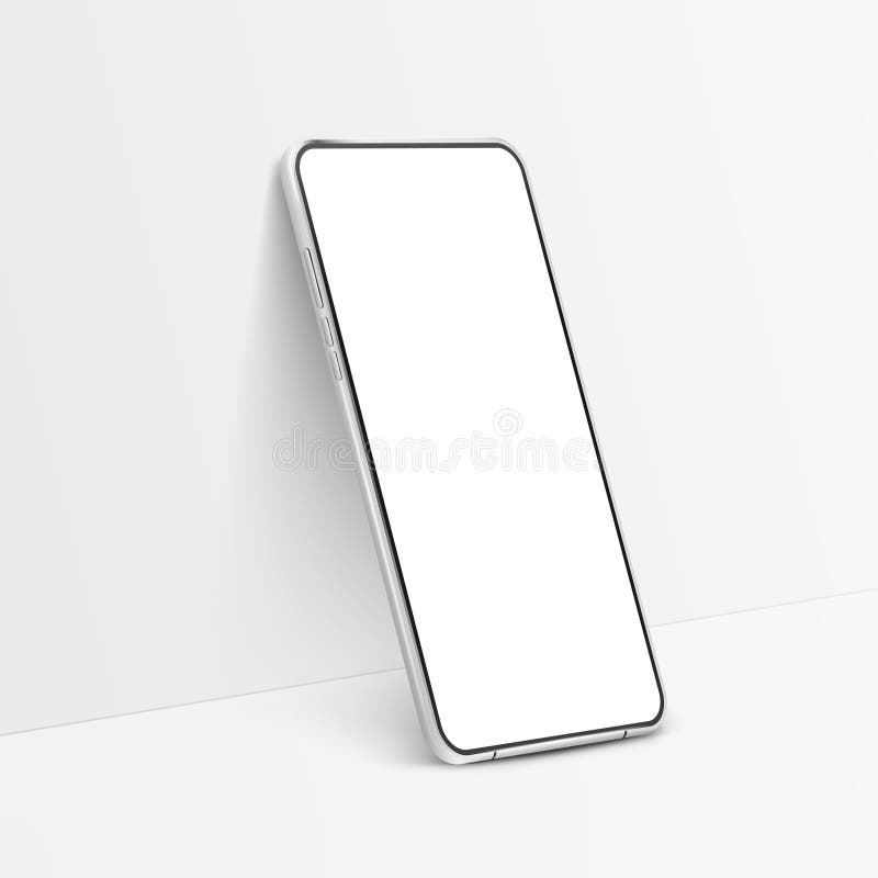 Modern Realistic Phone Front and Back View. White Screen Smartphone ...