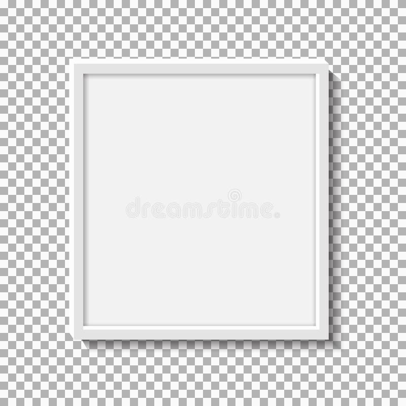 White Realistic Square Empty Picture Frame on Transparent Background ...