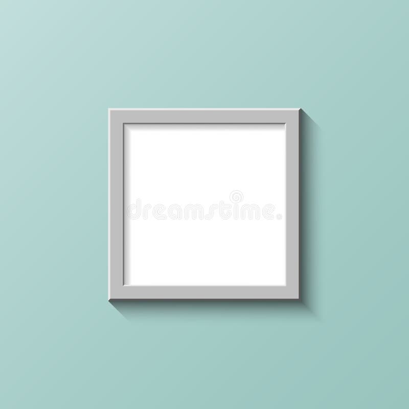 White Realistic Square Frame on Wall Stock Vector - Illustration of ...
