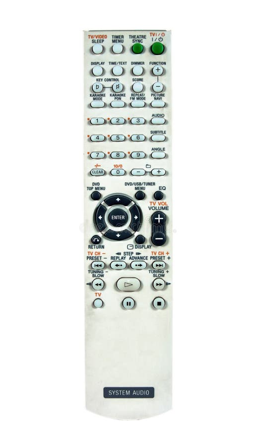 White Modern Receiver Audio Remote Control Isolated on White Background ...