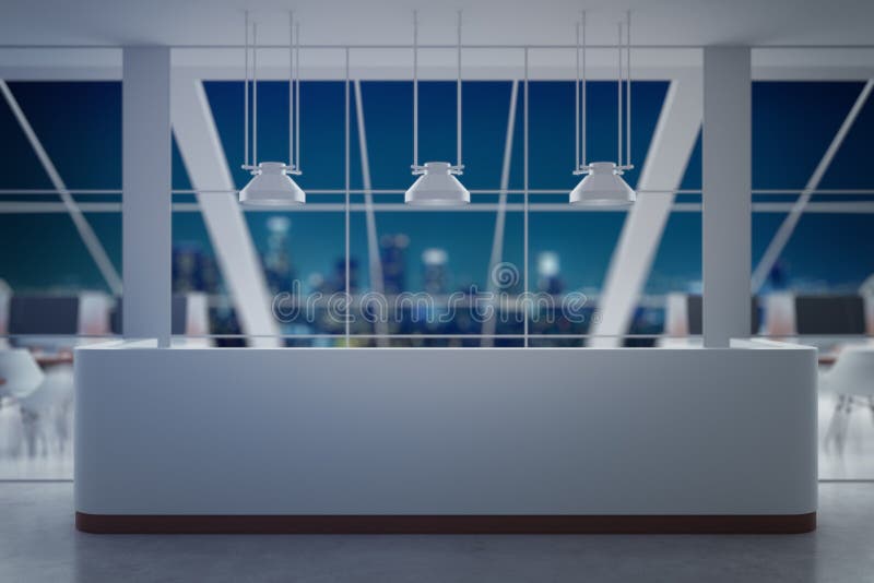 White reception desk stock illustration. Illustration of estate - 88228843