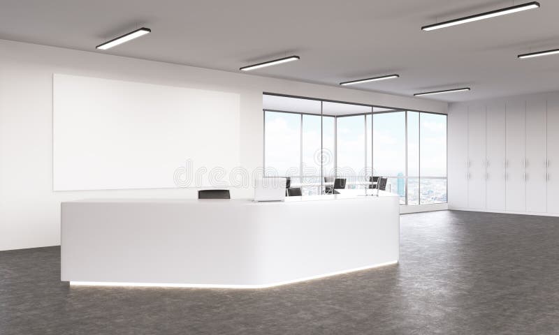 White reception stock illustration. Illustration of billboard - 69977008