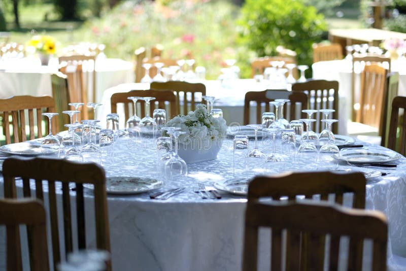 White reception table stock image. Image of wedding, romantic - 81013977