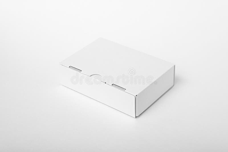 White Rectangle Box Template on White Background, Mock Up Stock Photo ...