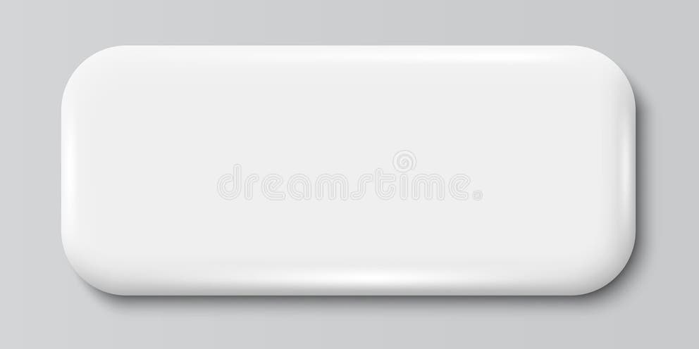 White Rectangle Button Isolated. Design for Empty Emblem. Glossy White Shape Stock Illustration ...