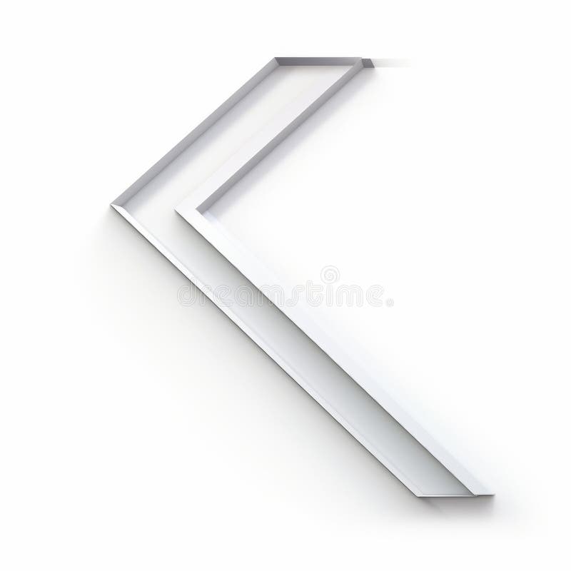 White Rectangle Corner Design Element with Thin Steel Forms Stock ...