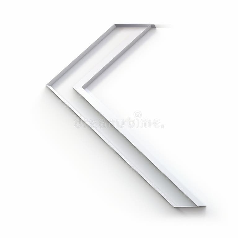 White Rectangle Corner Design Element with Thin Steel Forms Stock ...