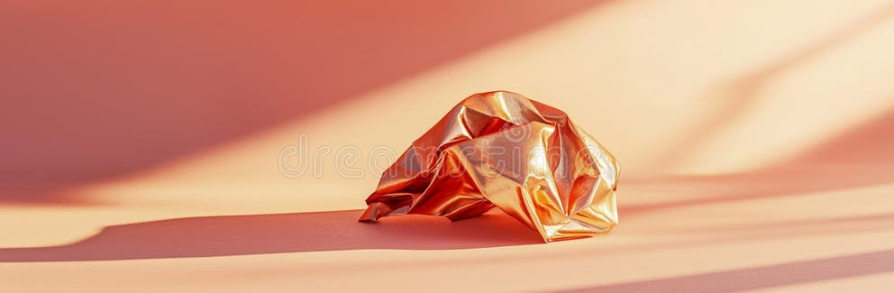 A White Rectangle with a Crumbled Texture, Adorned with Shiny Copper ...