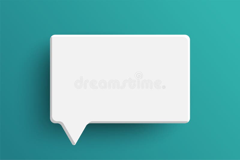 White Rectangle Speech Bubble on Green Background Stock Illustration ...