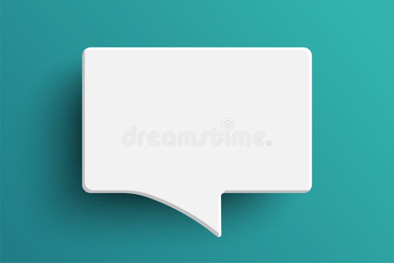 White Rectangle Speech Bubble on Green Background Stock Vector ...