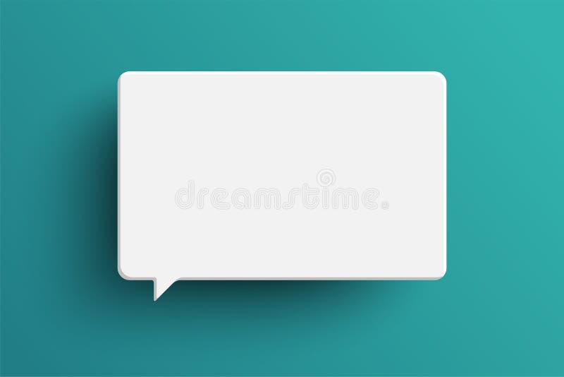 White Rectangle Speech Bubble on Green Background Stock Vector ...