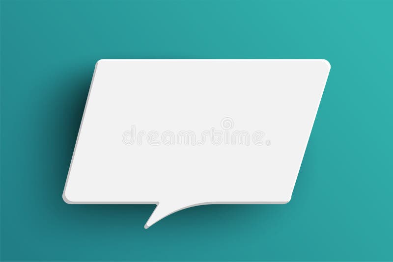 White Rectangle Speech Bubble on Green Background Stock Illustration ...