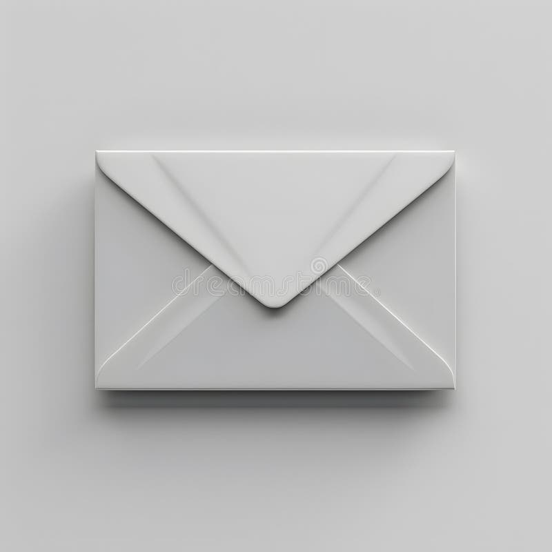 A White Rectangle Envelope Rests on a White Surface Stock Illustration ...