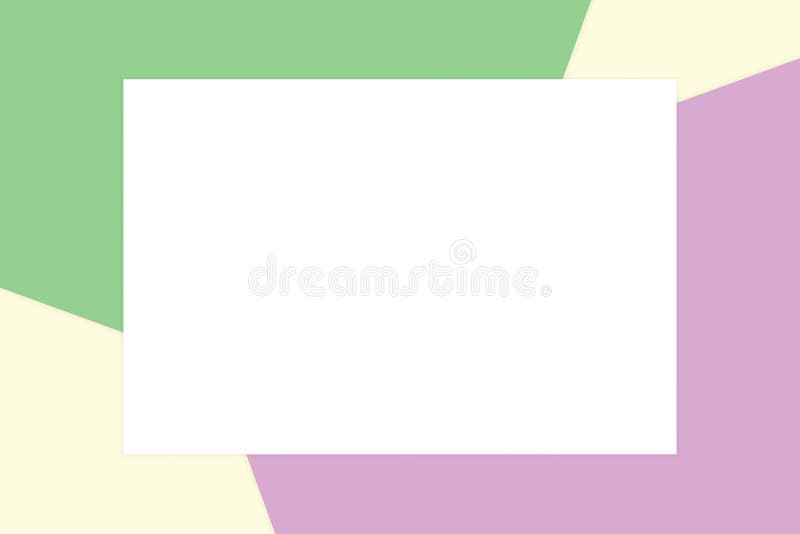 White Rectangle Frame on Colorful Pastel Soft Paper Background ...