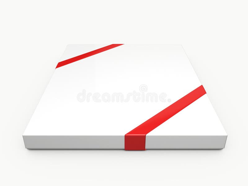 White Rectangle Gift Box stock illustration. Illustration of pack ...