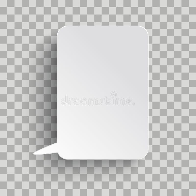 White Rectangle Oblong Speech Bubble Transparent Stock Vector ...