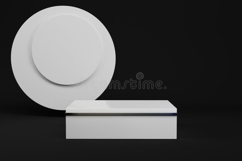 White Rectangle Pedestal with Cylinder Shape Geometry for Product ...