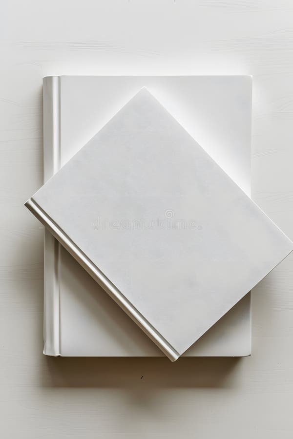 White Books Stacked on a White Surface, Serveware on Display Stock ...