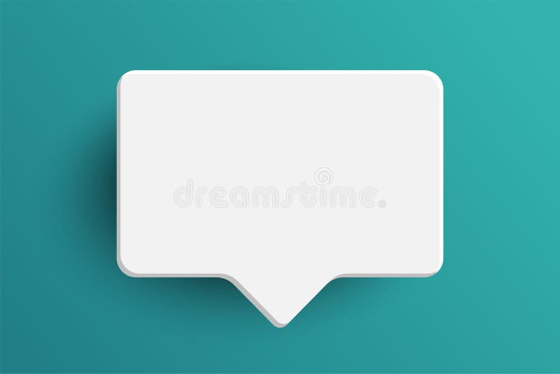 White Rectangle Speech Bubble on Green Background Stock Vector ...
