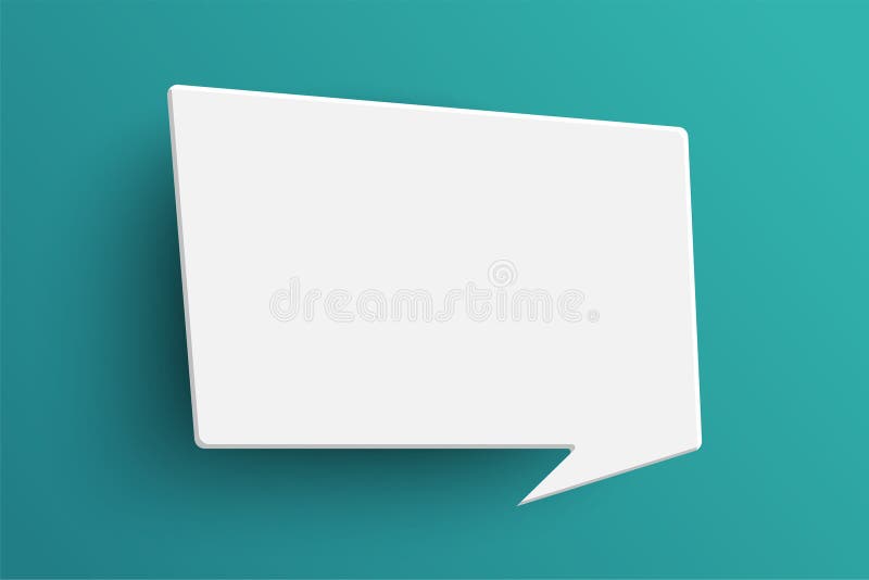 White Rectangle Speech Bubble on Green Background Stock Vector ...