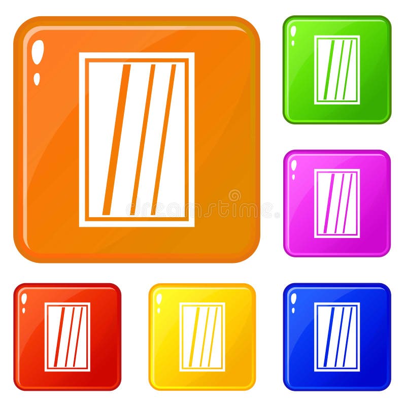 White Rectangle Window Icons Set Vector Color Stock Vector ...
