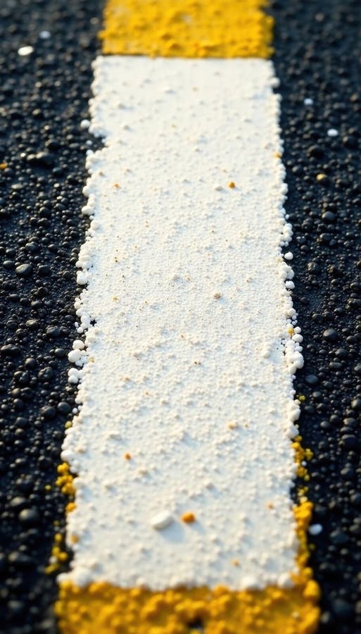 White Rectangle, Yellow Lines, Asphalt Close Up , Lane, White ...