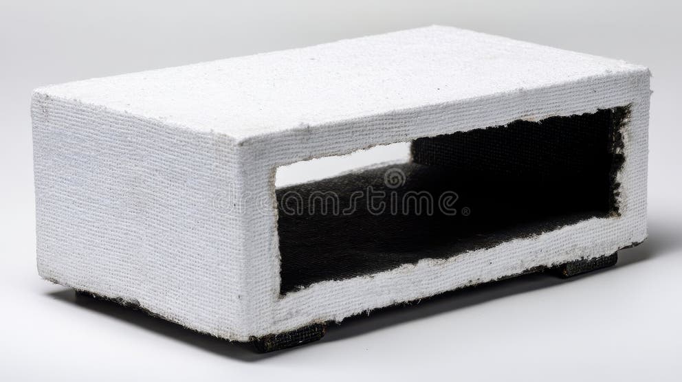 White Rectangular Block with Cutout Stock Illustration - Illustration ...