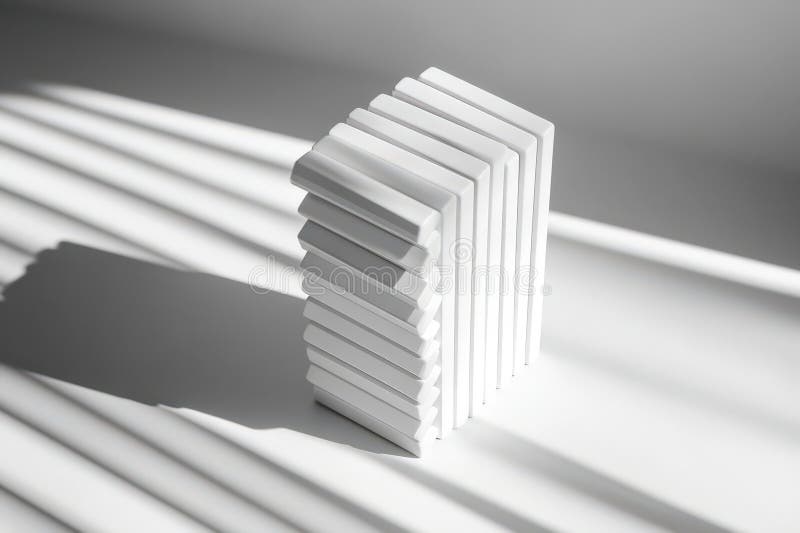 White Rectangular Blocks Stacked Forming a Unique Structure Stock Illustration - Illustration of ...