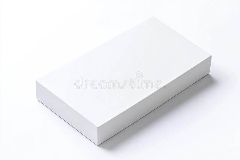 Minimalist White Rectangular Box on White Surface. AI Generated Stock ...