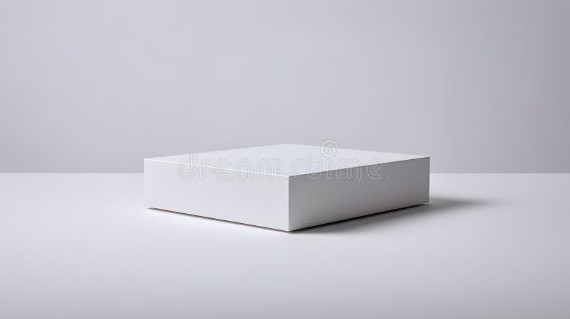 White Rectangular Box Isolated on White Surface with Gray Background ...
