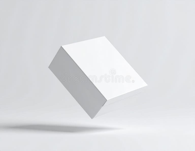 White Rectangular Box Mockup on White Background Stock Illustration ...
