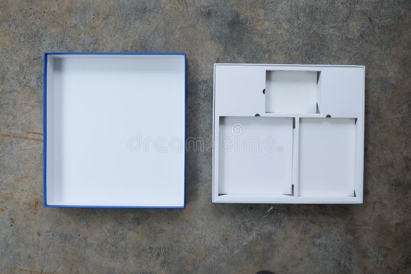 White Rectangular Box with an Opened Attached Lid Stock Image - Image ...