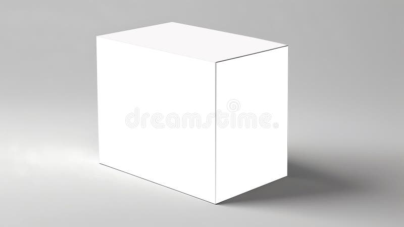 White Rectangular Box Mockup on a Gray Surface with Soft Shadows and a ...