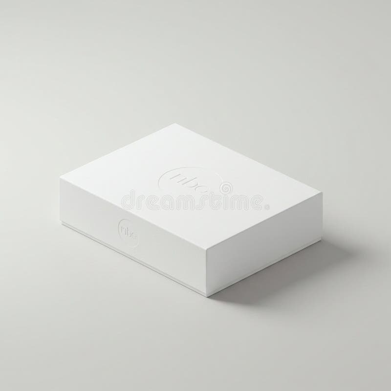 White Rectangular Box with Subtle Embossing on Top, Displaying the ...
