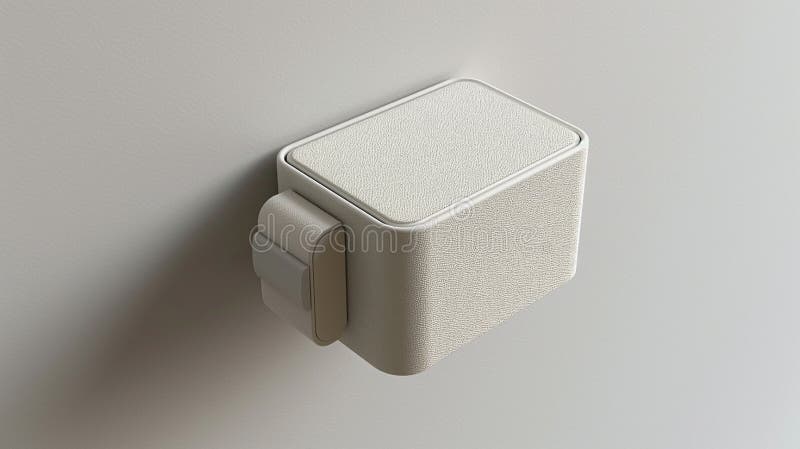 White Rectangular Box with Textured Surface Mounted To Wall Stock Photo ...