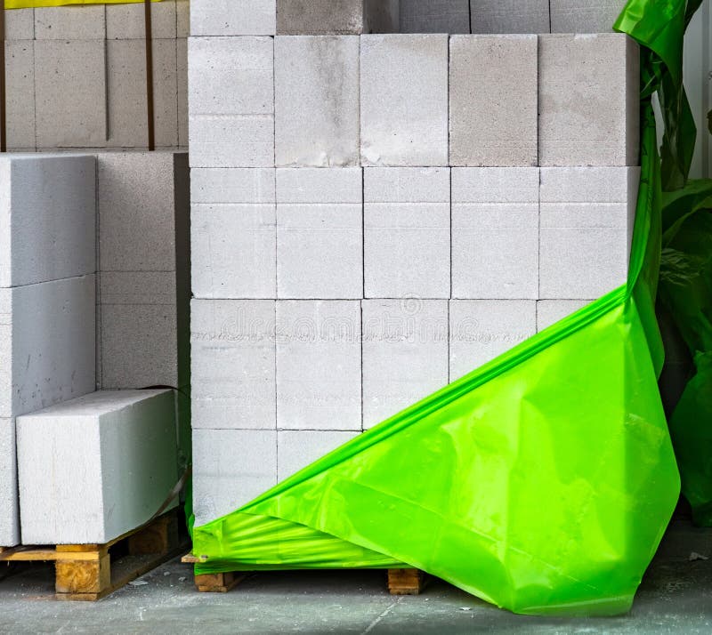 White Rectangular Bricks on an Outdoor Pallet. Stock Photo - Image of ...
