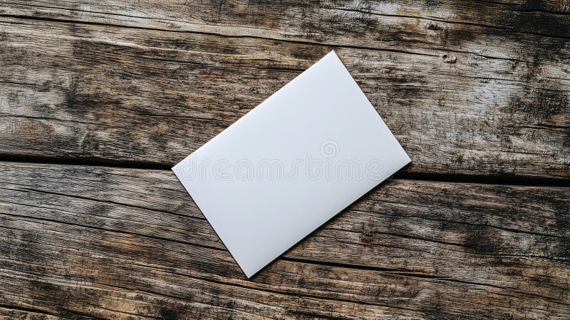 White Rectangular Card Diagonally Positioned on Rustic Wooden ...