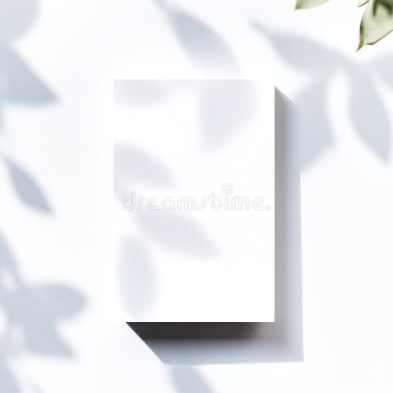 White Rectangular Card Mockup Soft Light Shadow Effects Minimalist ...